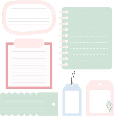 Premium Vector Vector Set Of Kawaii Scrapbook And Journal Memo Pad