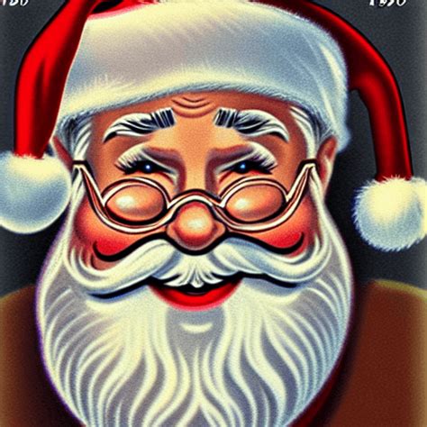 Vintage Santa Smiling Face Cartoon · Creative Fabrica