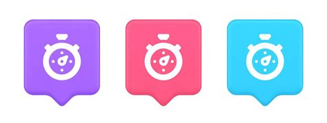 Stopwatch Button Timer Speed Time Counting Application Panel Interface 3d Realistic Speech