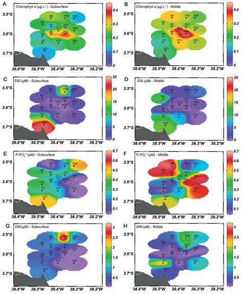 Chlorophyll A And Nutrient Concentrations In Subsurface Left And