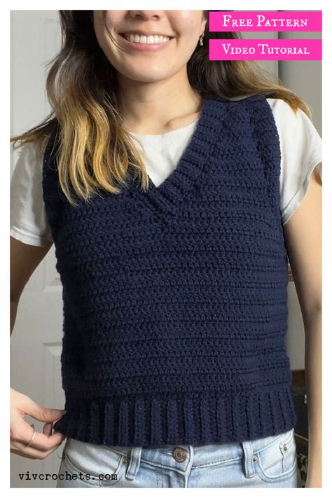 6 V Neck Sweater Vest Free Crochet Pattern