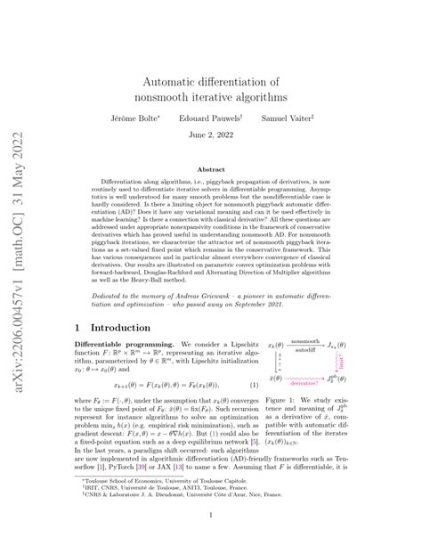 pdf automatic differentiation of nonsmooth iterative algorithms
