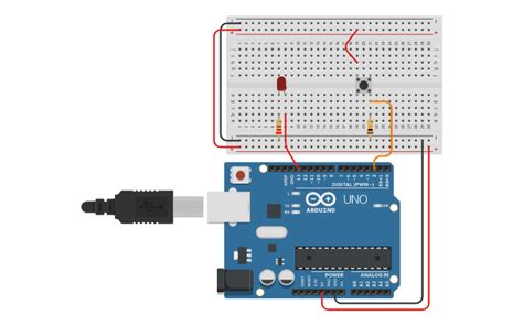 Circuit Design Taster I Led Dioda Tinkercad