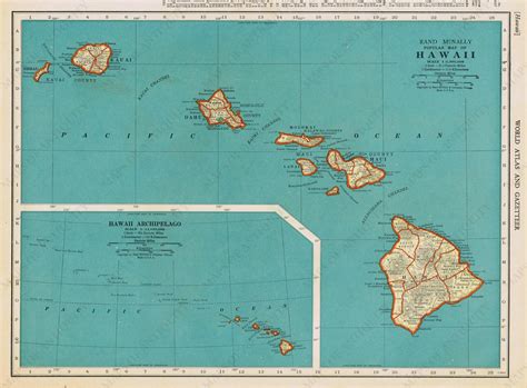 1940 Genuine Antique Map Popular Map Of Hawaii Maps Of Antiquity
