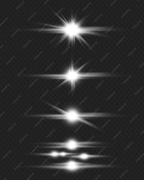 현실적인 스타일의 색 렌즈 플레어 세트 프리미엄 Psd 파일