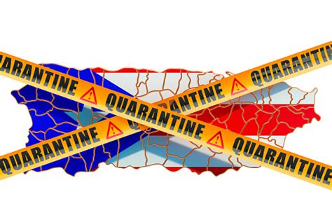 푸에르토리코 개념의 검역 주의 장벽 테이프푸에르토리코지도 흰색 배경에 격리 된 3d 렌더링 0명에 대한 스톡 사진 및 기타 이미지 Istock