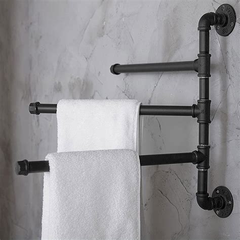 Swivel Towel Rail Towel Bar Wall Mounted Towel Holder 3 Arm