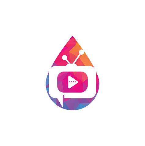 Creative Chat Tv Drop Shape Concept Logo Design Talk Show Logo Design