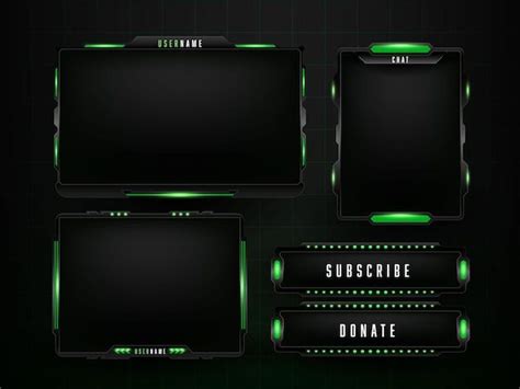 Free Vector Green Gaming Panel Set Design Template Design Template