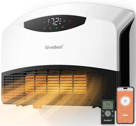 Givebest 電動壁加熱器 附 Wifi 和遙控器 地板或壁掛式加熱器 大房間覆蓋面積 3 種加熱模式 1500w