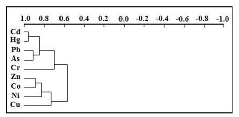 Dendrogramme Of Correlation Analysis Of Trace Element Composition At