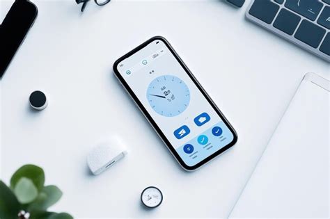 Smartphone With Timer App Display On White Desk Premium Ai Generated Image