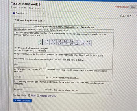 Solved 123 Linear Regression Equation Linear Regression