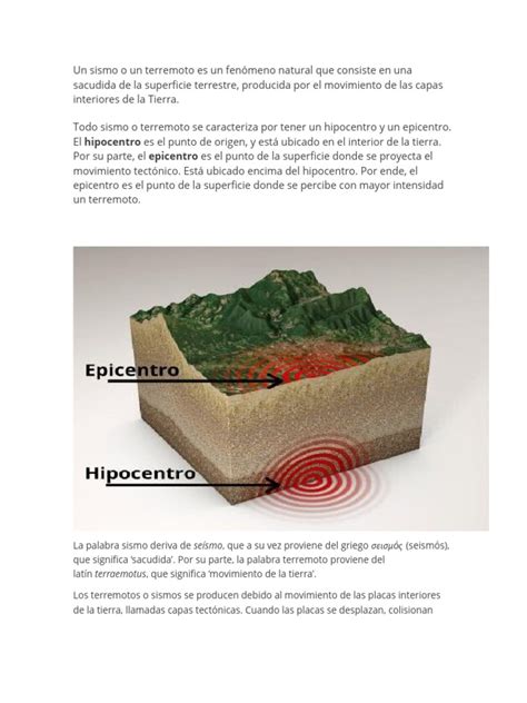 Un Sismo O Un Terremoto Es Un Fenómeno Natural Que Consiste En Una
