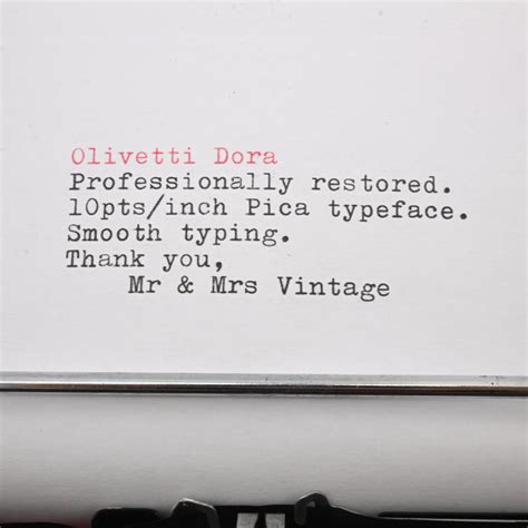 Olivetti Dora Typewriter Grey Refurbished Free Uk Postage Mr And Mrs Vintage Typewriters Ltd