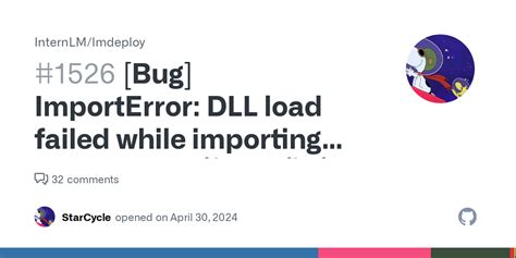 Bug Importerror Dll Load Failed While Importing Turbomind 找不到指定的模块。 · Issue 1526