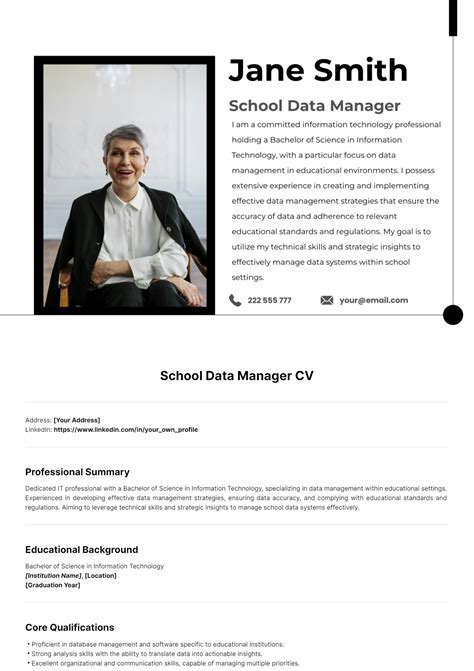 Free School Cv Templates To Edit Online And Download