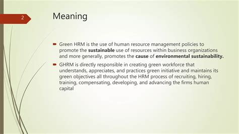 Green Human Resource Management Ppt