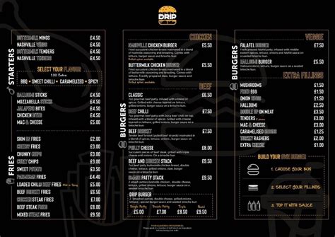 Drip Manchesters Full Menu Online