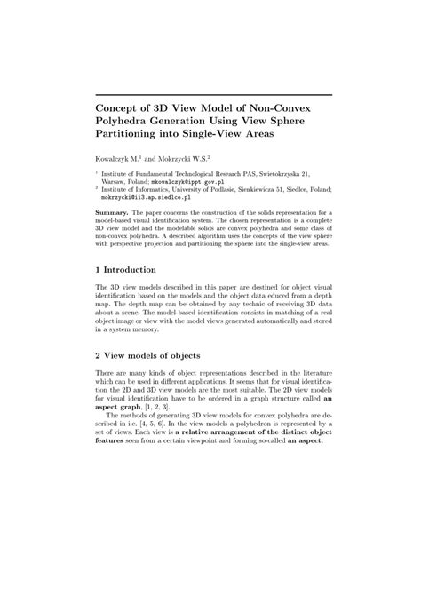 Pdf Concept Of 3d View Representation Generation Of Nonconvex