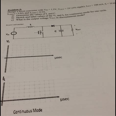 Solved Design A Boost Converter With V IN V V OUT Chegg