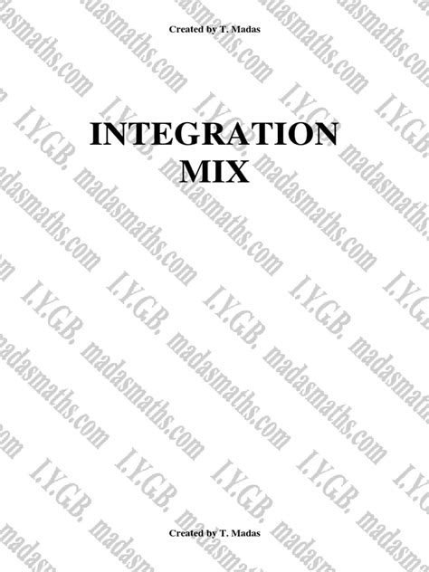 Integration Indefinite Mix Pdf