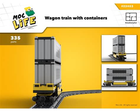 Lego Moc Wagon Train With Containers By Moc Lego Rebrickable Build