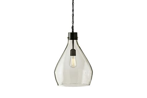 Avalbane Glass Pendant Light In Clear And Grey By Ashley