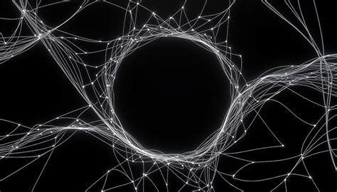 Abstract Glowing White Lights Forming A Weblike Pattern On A Black Background Premium Ai