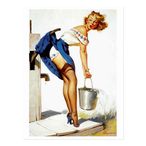 Caught Pin Up Postcard Zazzle Pin Up Girl Vintage Pin Up Girls Pin Up