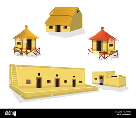 African Style Traditional Mud House Collection African Or Asian Tribes