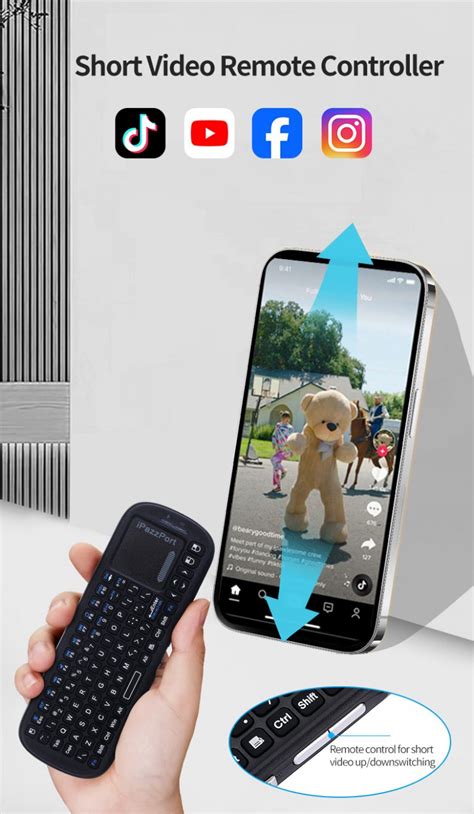 Ipazzport Mini Keyboard 24ghz Bluetooth Wireless Portable Keyboard Air Mouse Combo With Ir