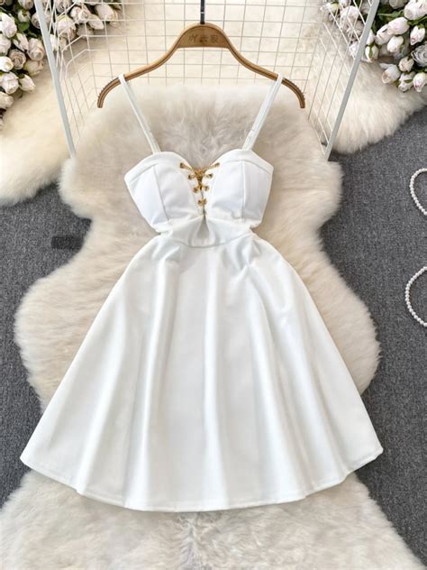 Classic White Satin Cocktail Dress On Luulla