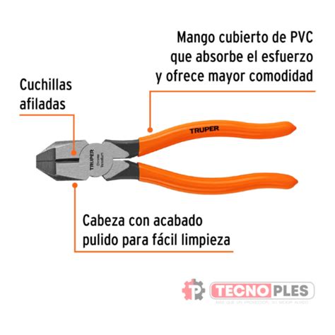 Alicate De Electricista 7″ Uso Rudo Mango Pvc Truper 17303