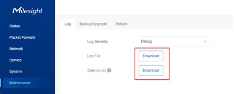 how to get milesight gateway log files iot support