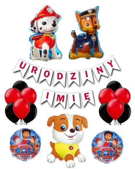Zestaw Balony Psi Patrol Urodziny Imię oficjalne archiwum Allegro