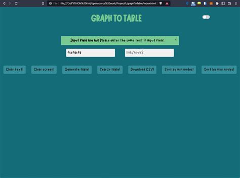 two input field should not be empty while generating table · issue 33