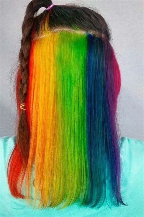 Med Tech Пост со стены Rainbow Hair Hidden Rainbow Hair Hair Dyed