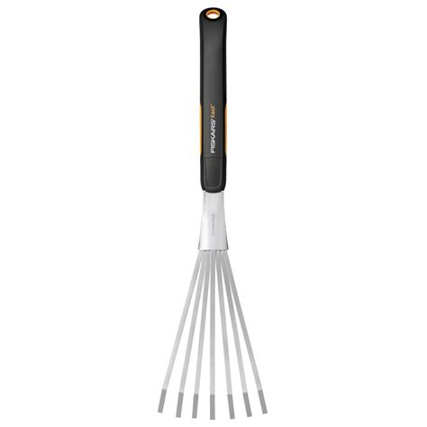 Fiskars Xact Hand Rake Heavy Duty Gardening Hand Tool With Ergonomic Handle And Hanging Hole