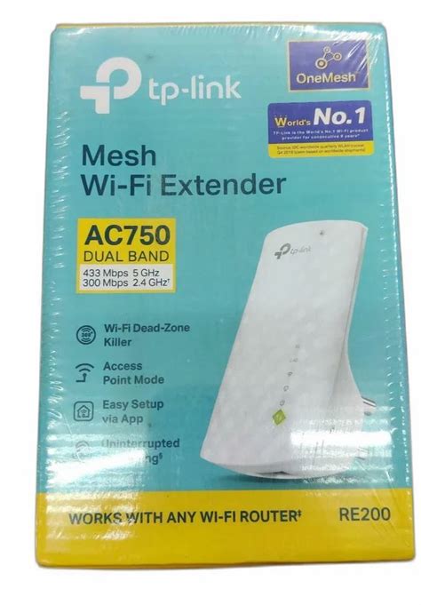 TP Link RE200 750 Mbps WiFi Range Extender White Dual Band Model Name Number N750 At 1700