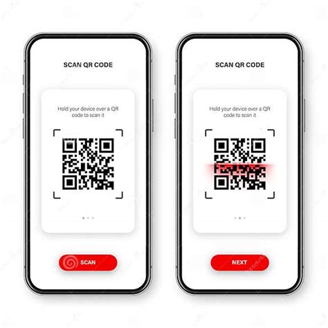 Qr Code Scanner Reader App For Smartphone Identification Tracking Code Stock Vector