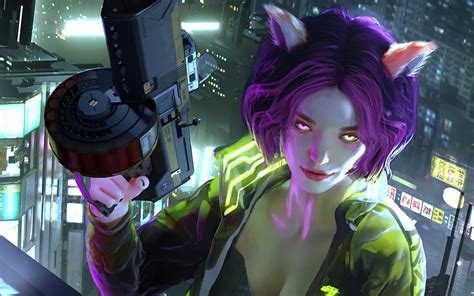 1280x800 Cyberpunk Red Girl Glowing Eyes 5k 720p Hd 4k Wallpapers