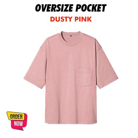 Jual Kaos Polos Oversize Pocket Pria Wanita Bahan Cotton Combed 24s