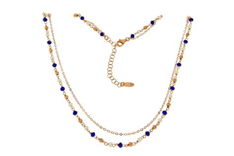 COLLANA IN ARGENTO CON PERLE E VETRO ARG 525 CL Firenze Shankara