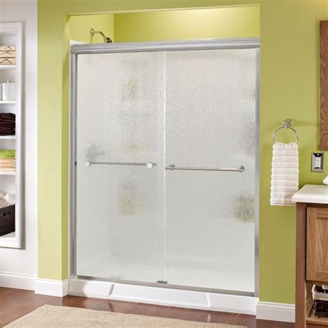 Delta Lyndall 60 In X 70 In Semi Frameless Traditional Sliding Shower Door In Chrome With Rain