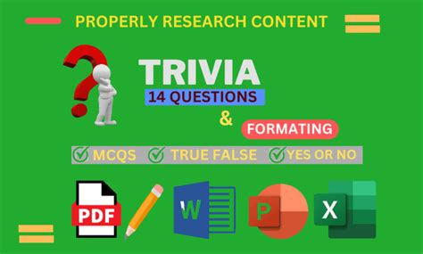 Create Trivia Quizzes 14 Types Quiz Questions Any Subject By Shaban26 Fiverr