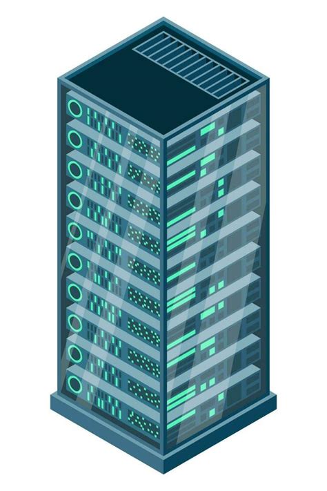 Isometric Server Network Server Room 3d Computer Equipment Storage Database Isometric