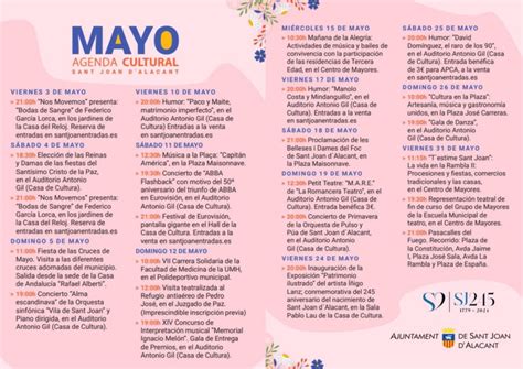 Agenda Mayo Sant Joan Dalacant