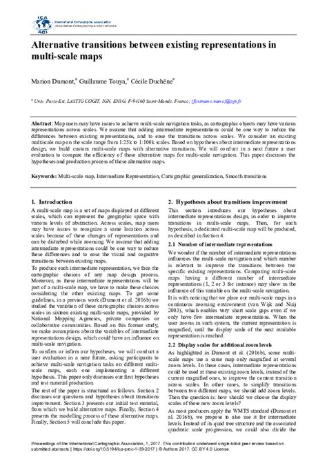 Pdf Alternative Transitions For Multi Scale Map Navigation