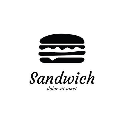 Plantilla De Logotipo De Sándwich Con Concepto De Vector Vector Premium